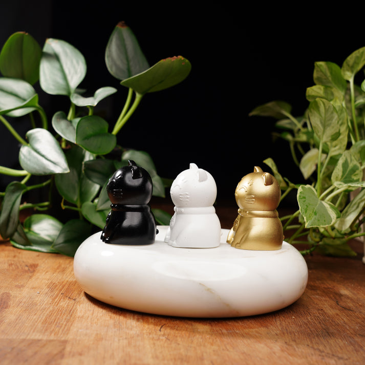 Concrete Maneki Neko Set - Lucky Cat Set For Luck, Wealth, and Prosper ...