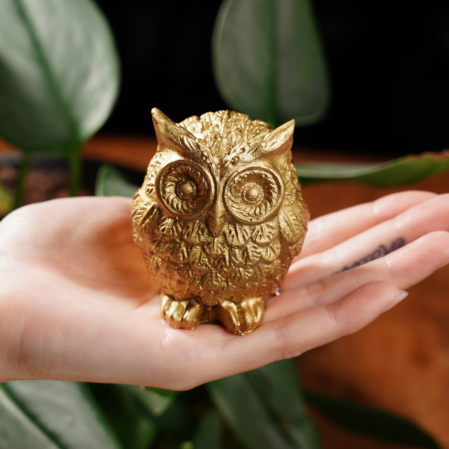 Gold Concrete Lucky Owl – Just A Little Luck